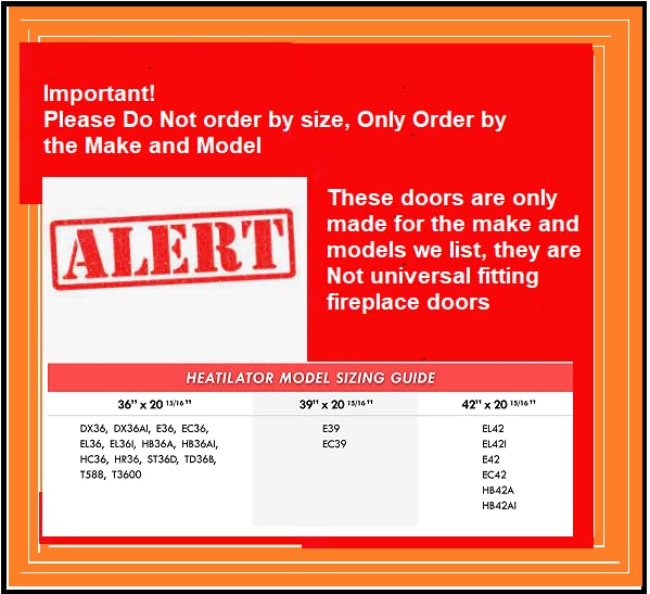 Heatilator Prefab Fireplace Door | Easy to Install | Frame Included | - Fits Models E36, EC36, HB36A, HB36AI Only.