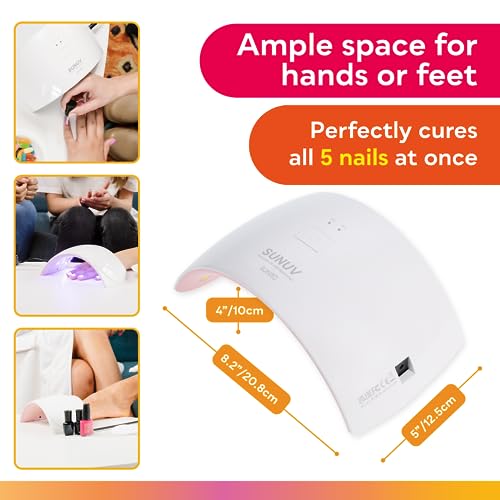 SUNUV UV LED Nail Lamp, Gel UV Light Nail Dryer for Gel Nail Polish Curing Lamp with Sensor 2 Timers SUN9C Pink Gift for Women Girl