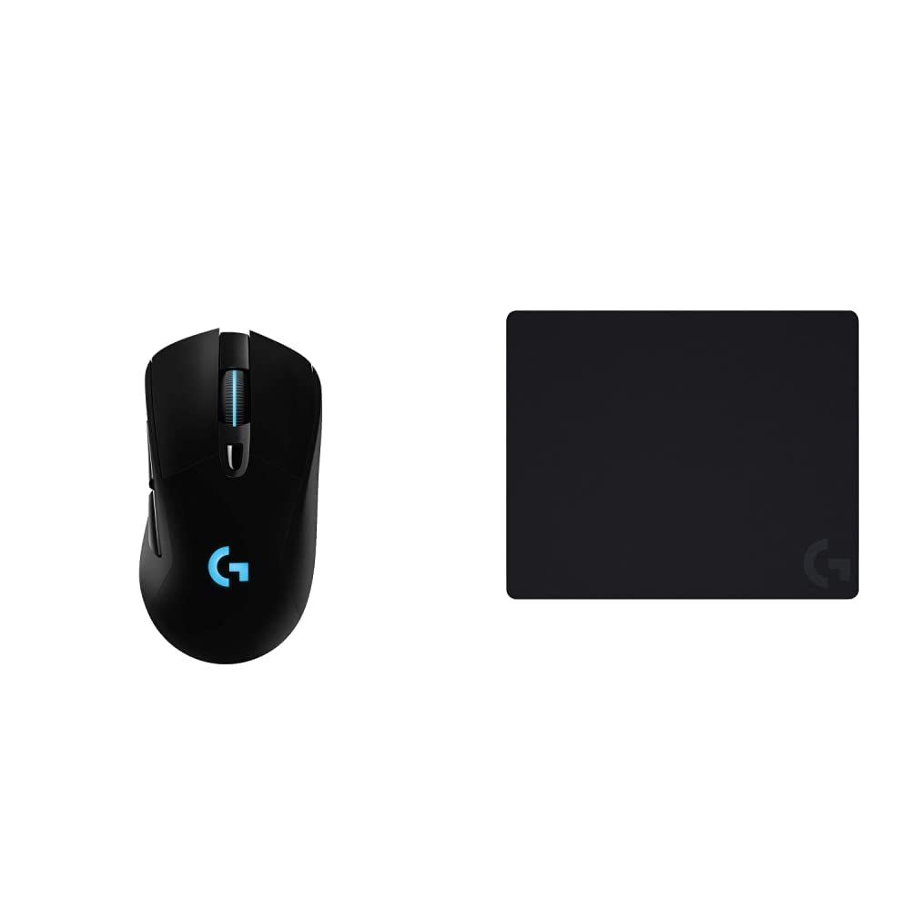 Logitech G703 Lightspeed Wireless Gaming Mouse Rubber Side Grips - Black Logitech G440 Hard Gaming Mouse Pad, Optimized for Gaming Sensors, Mac and PC Gaming Accessories, 340 x 280 x 5 mm