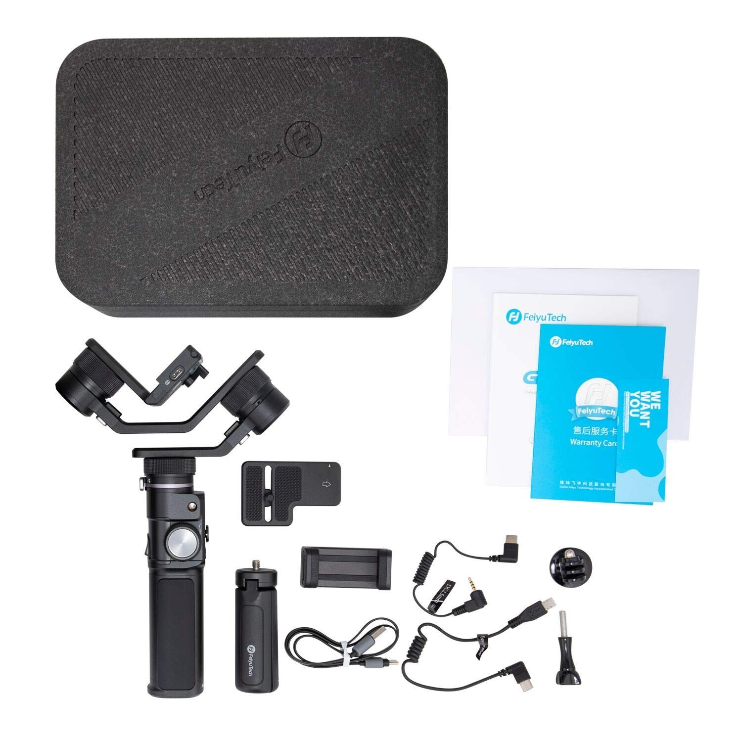 Feiyu G6 Max Kit 3-Axis Splash-Proof Stabilizer YouTube Video Gimbal Tool for Mirrorless Camera Sony a6400 a6100 Sony RX100, Smartphones Like iPhone, Samsung Action Camera GoPro Hero 8 7 6, Sony RX0