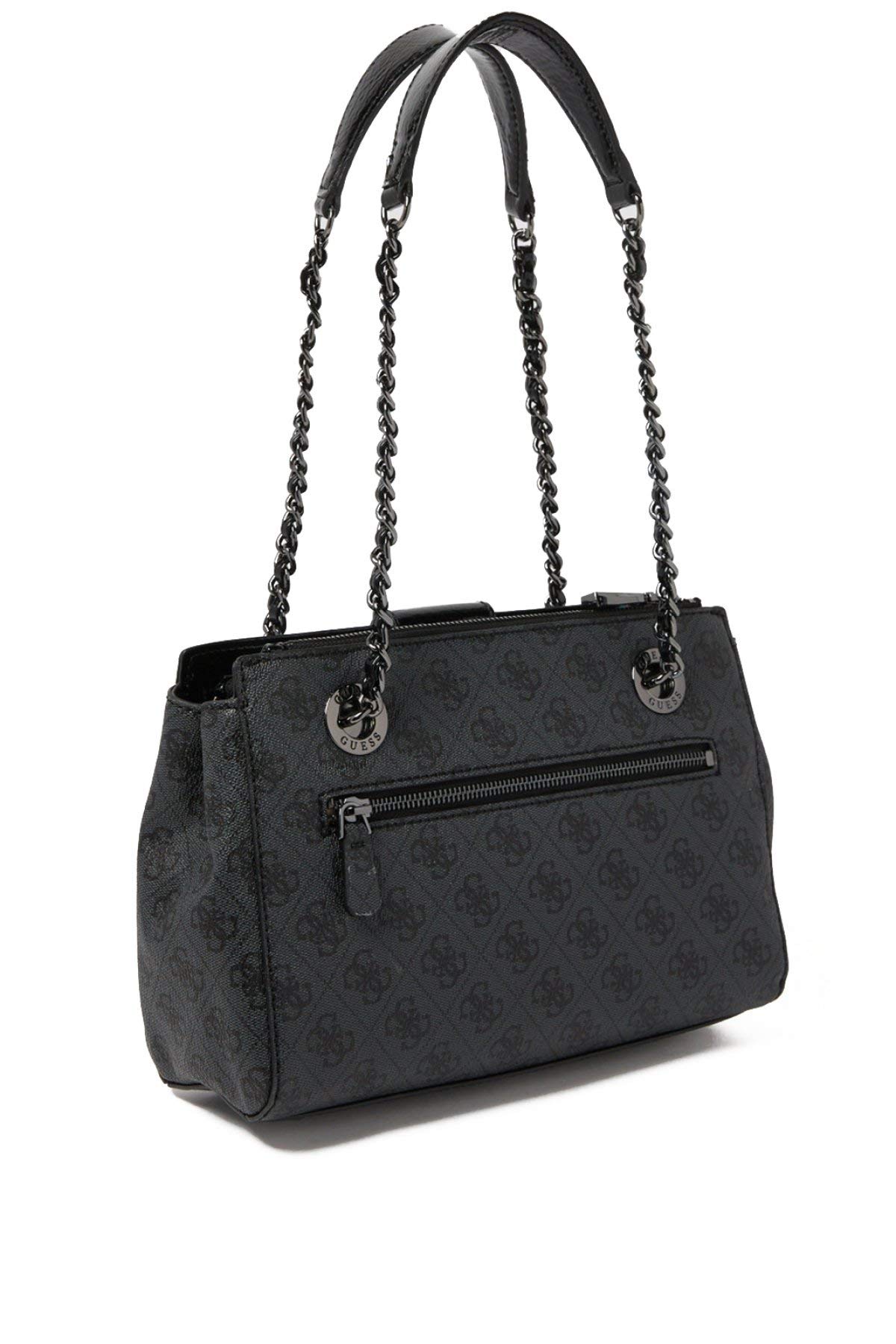 Guess Women's Logo City Small Coal Society Satchel Handbag