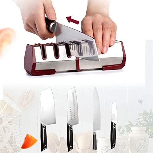 HAOSIZHEYU Knife Sharpener- Professional Kitchen Chef 3 Slot Design, Easy Sharpening, Slip Resistant Grip, Safely Sharpen Knives, Restore Dull Knife for A Sharp Edge