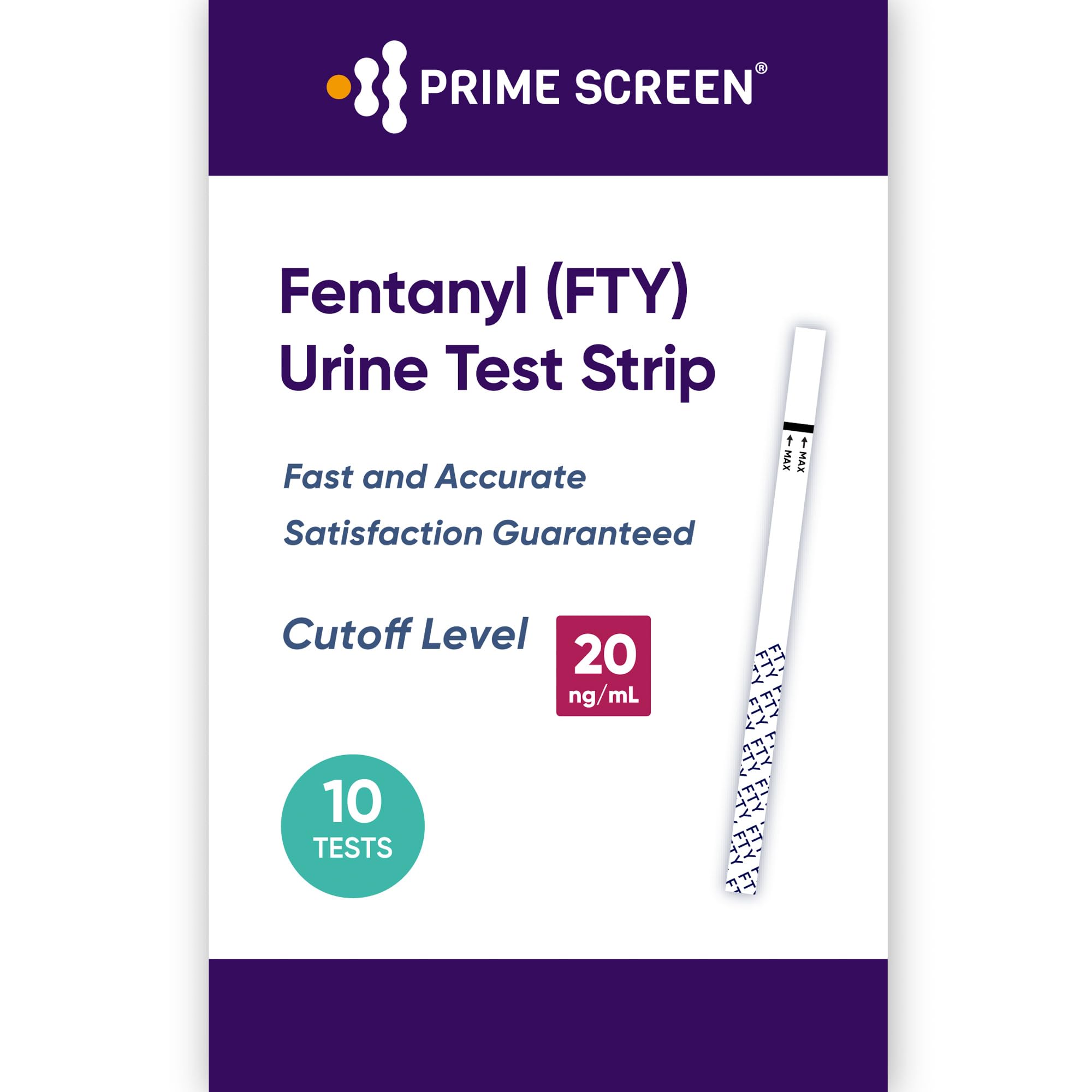 Prime Screen Fentanyl Test Strips for Rapid Detection - Urinary Drug Test for Synthetic Opioid (10)