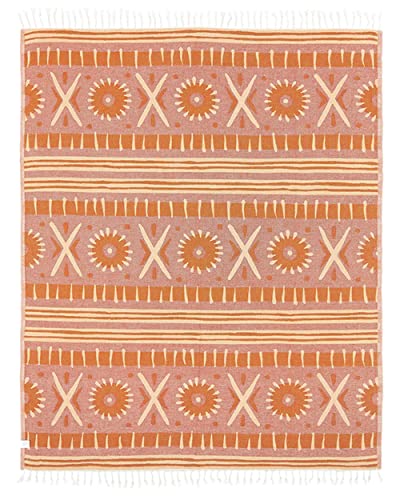 Sand Cloud Throw Blanket - 100% Organic Turkish Cotton & Heavy Weight Jacquard Weave - Soft, Comfy & Cozy Beach Blanket for Comfort & Style - 57" x 76" - Utah