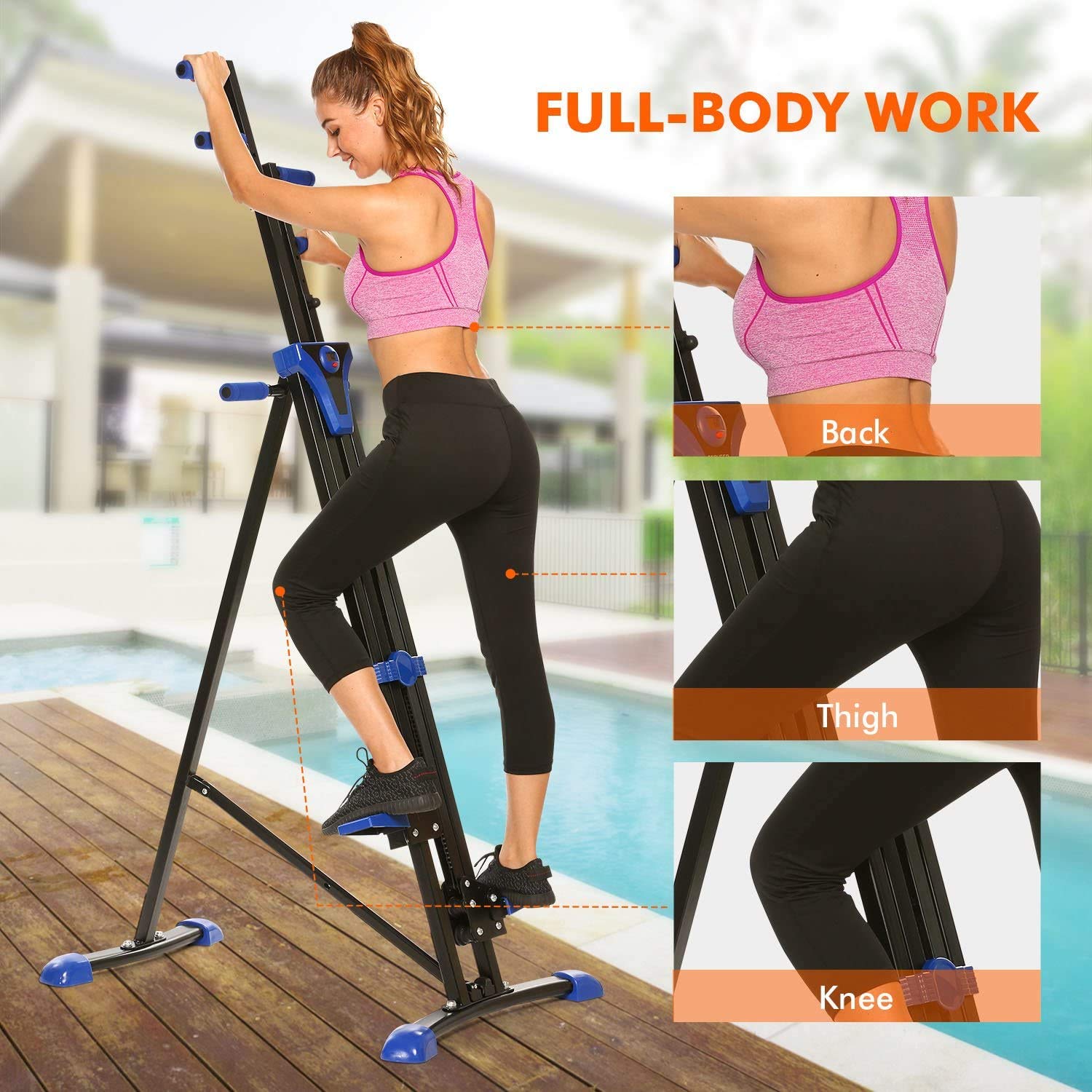 Flyerstoy Vertical Climber Cardio Exercise - Folding Exercise Climbing Machine,Total Body Workout Climber Machine for Home Gym, Exercise Bike for Home Body Trainer (Black)