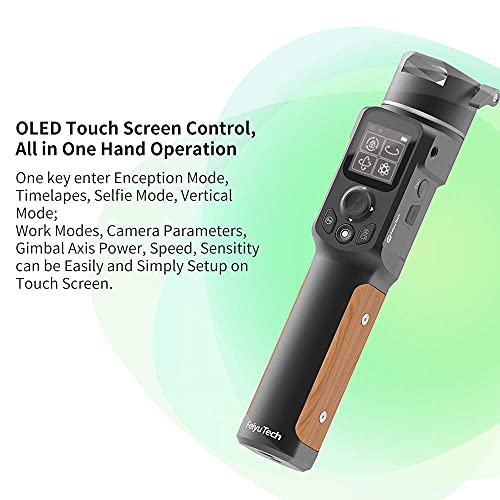 FeiyuTech SCORP-C + CarryingCase [Official] Camera Stabilizer 3-Axis Handheld Gimbal Stabilizer for DSLR Mirrorless Camera,Max5.5lb,Cable CTRL