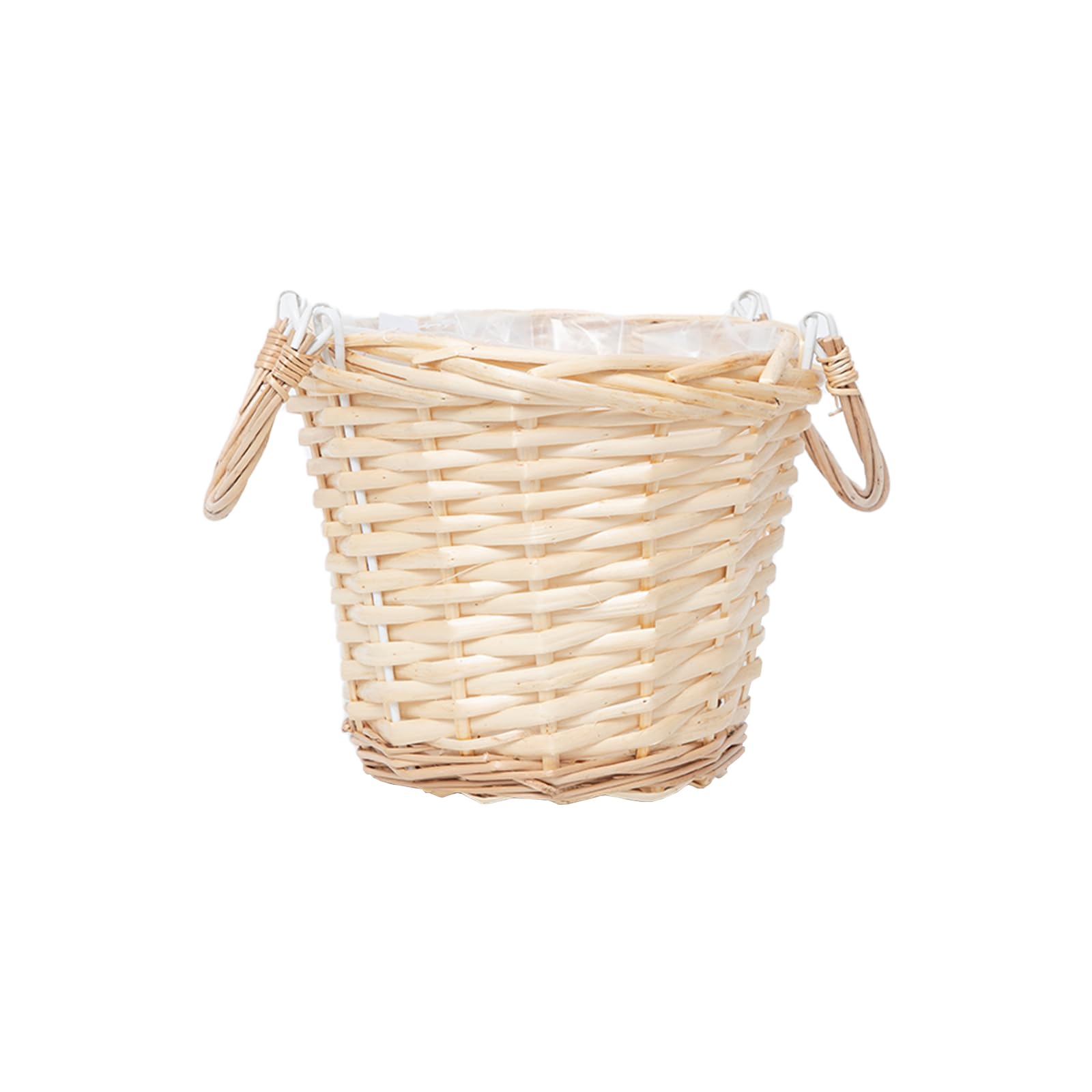 JLKIMZVO Wicker Waste Basket, Bathroom Trash Can with Handle, Wicker Garbage Can for Bathroom, Living room, Bedroom, office
