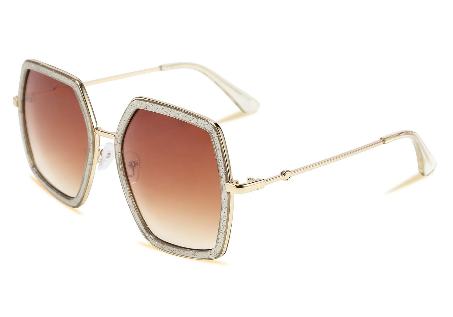 FEISEDY Retro Square Sunglasses for Women Oversized Vintage Polygon Sun Glasses Geometric Irregular Lens B2503
