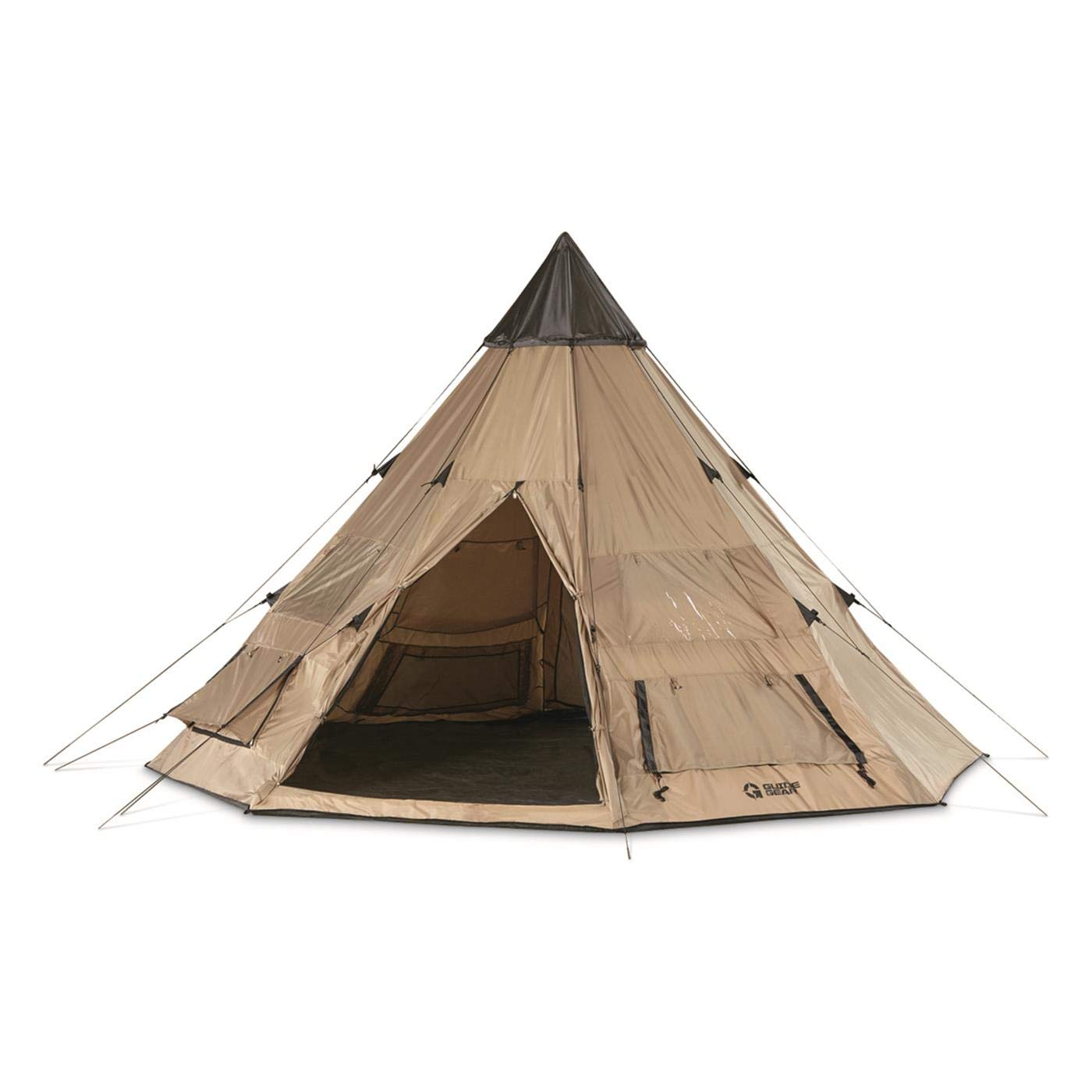 Guide Gear Camping Teepee Tent for Adults, Outdoor, Waterproof, Family, 6 Person, 14' x 14'