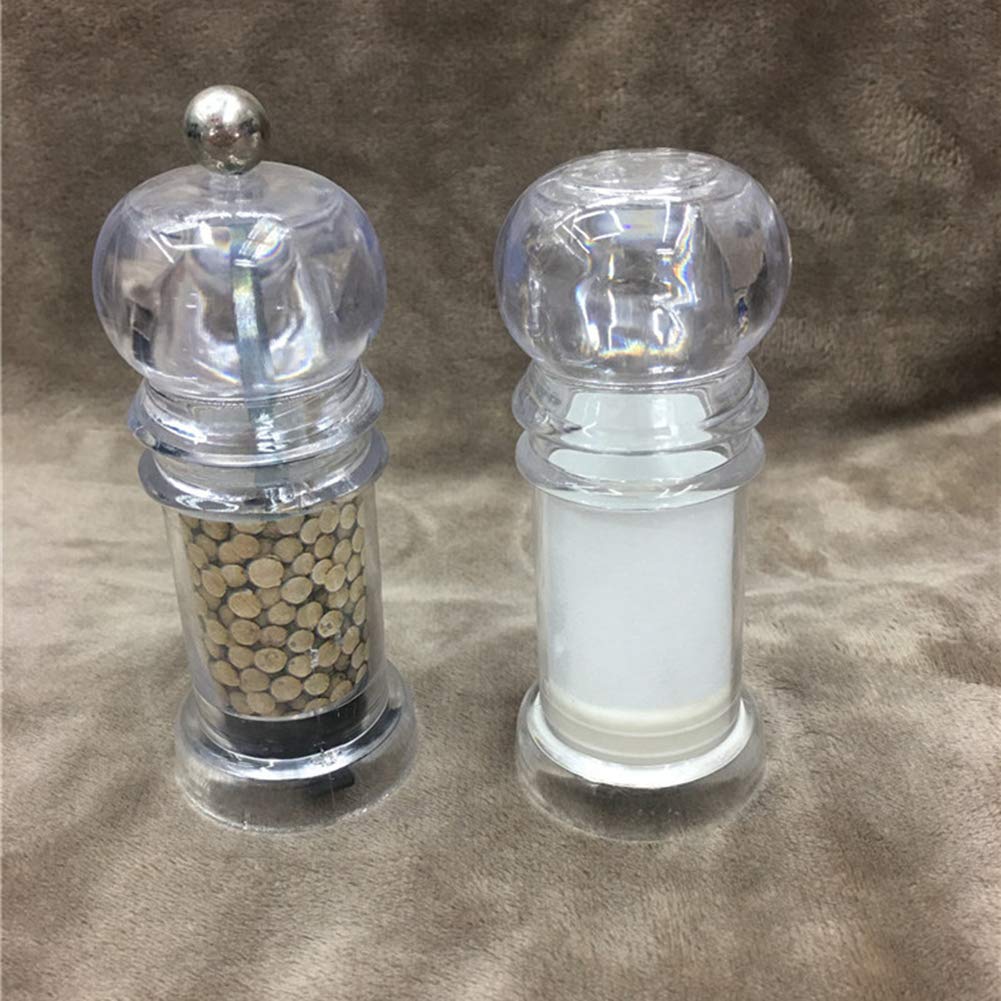 heaven2017 Manual Salt Spice Pepper Grinder Seasoning Mills Set of 2 White