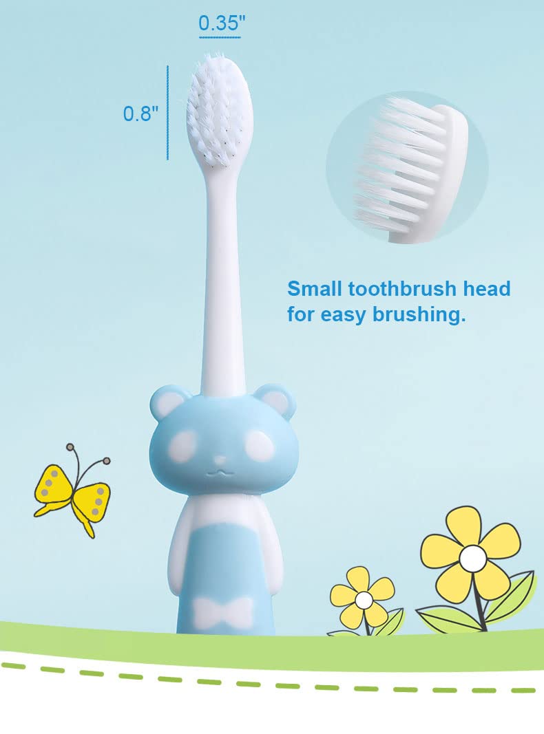 HOGREL Toothbrush for Kids with Dust Covers, Suction Cup for Fun & Easy Storage Kids Toothbrushes, Soft Bristle Toothbrushes for Kids[8 Pack]