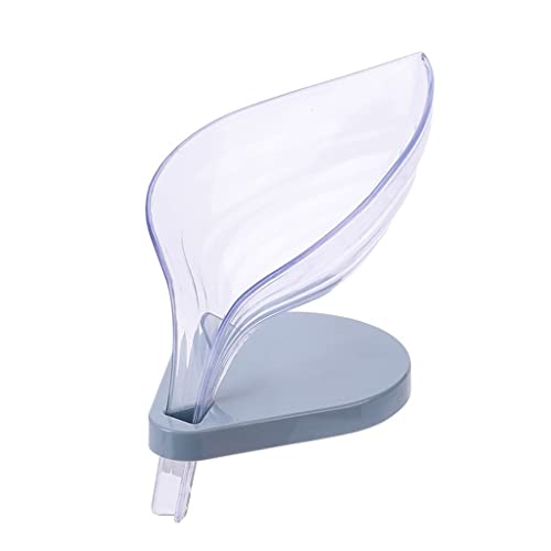 HALOU Leaf Shape Soap Box Bathroom Soap Holder Dish Storage Plate Tray Bathroom Soap Holder Case Kitchen Supplies Bathroom (Color : Transparent, Size : 12 * 11.5 * 9CM)