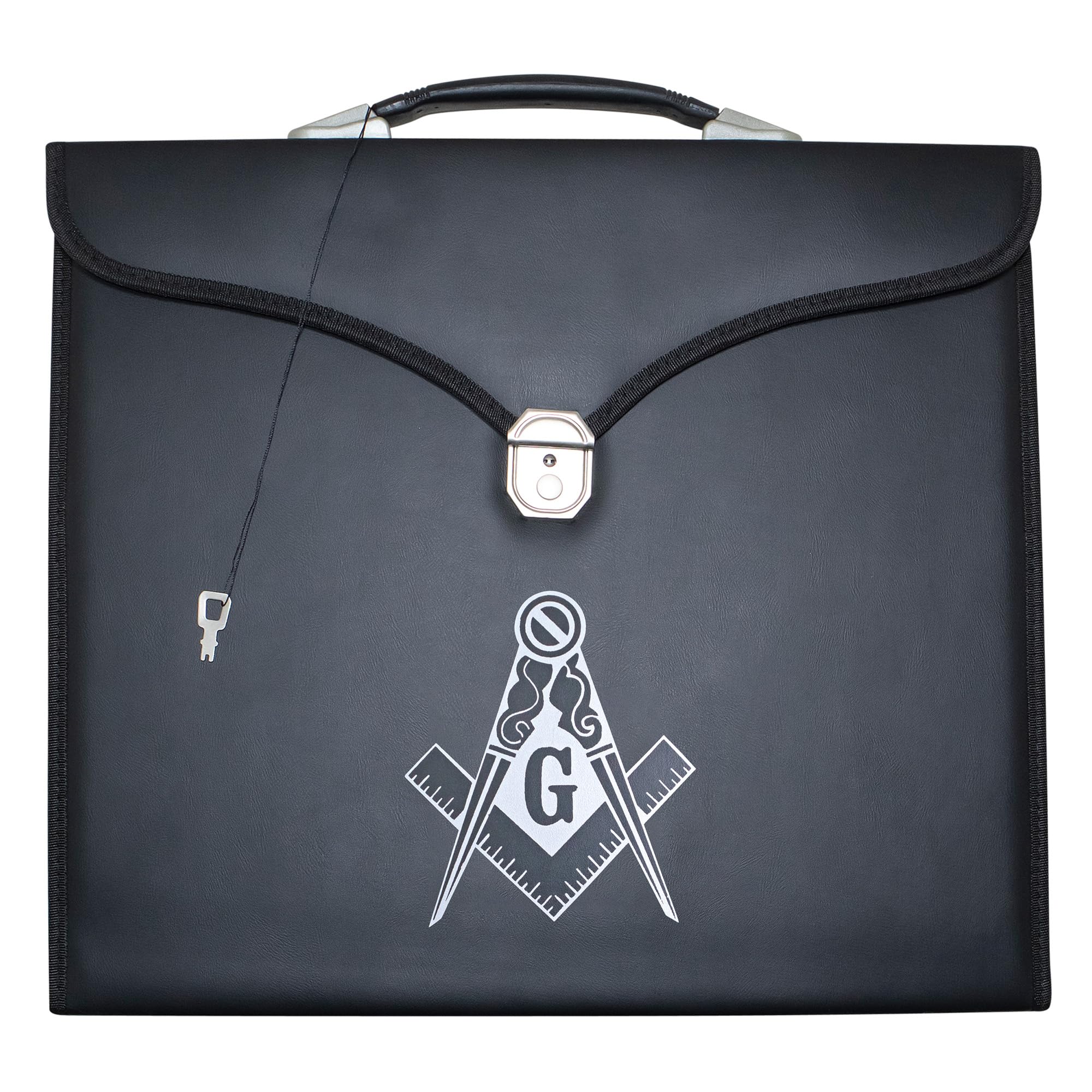 Masonic Apron Case Leather Master Mason (Printed) MM, Provincial Size | Freemason Carrying Bags (Gold)