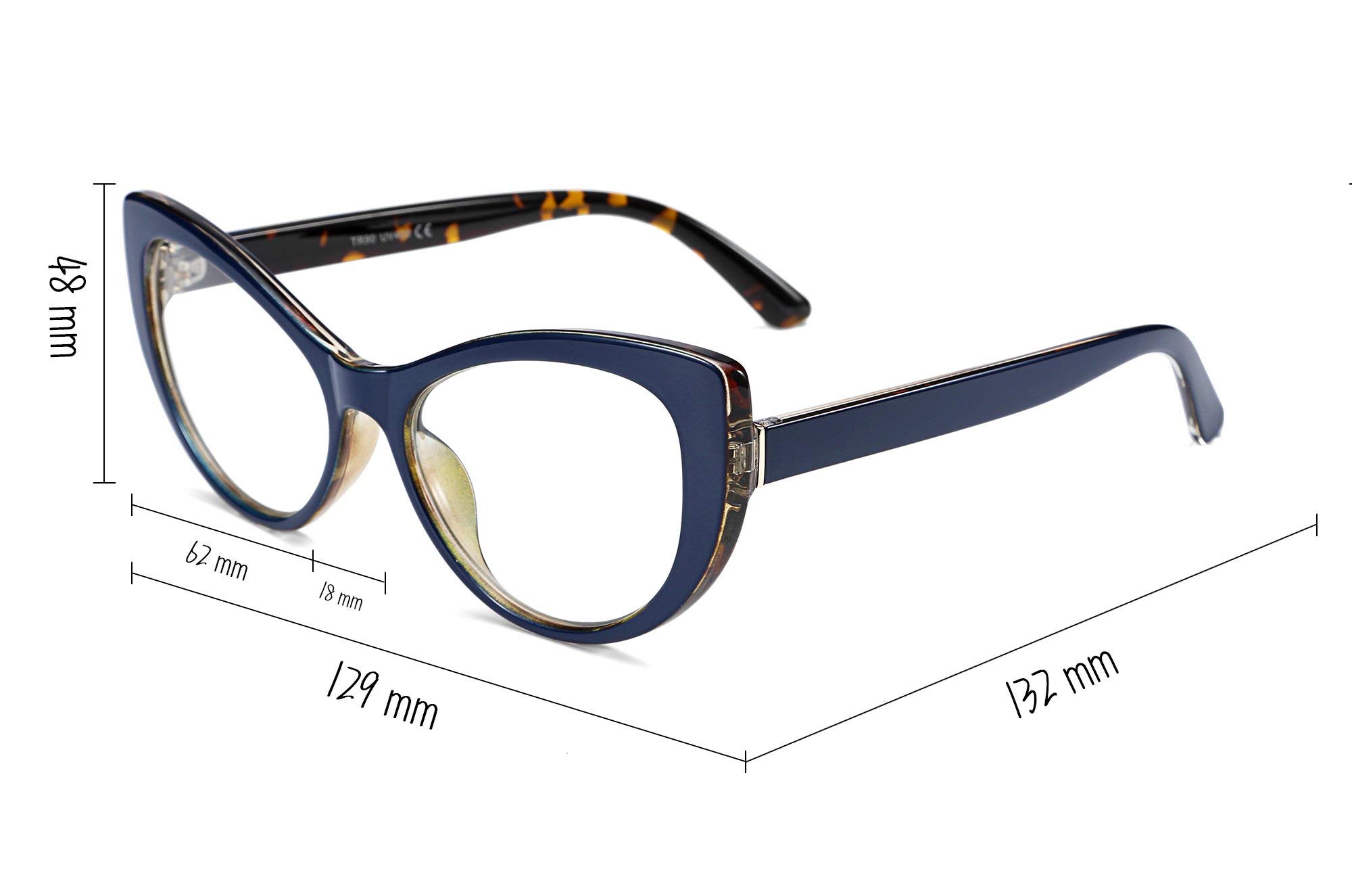 FEISEDY Womens Cateye Glasses Frame Printed Eyewear Clear Lenses Eyeglasses B2441