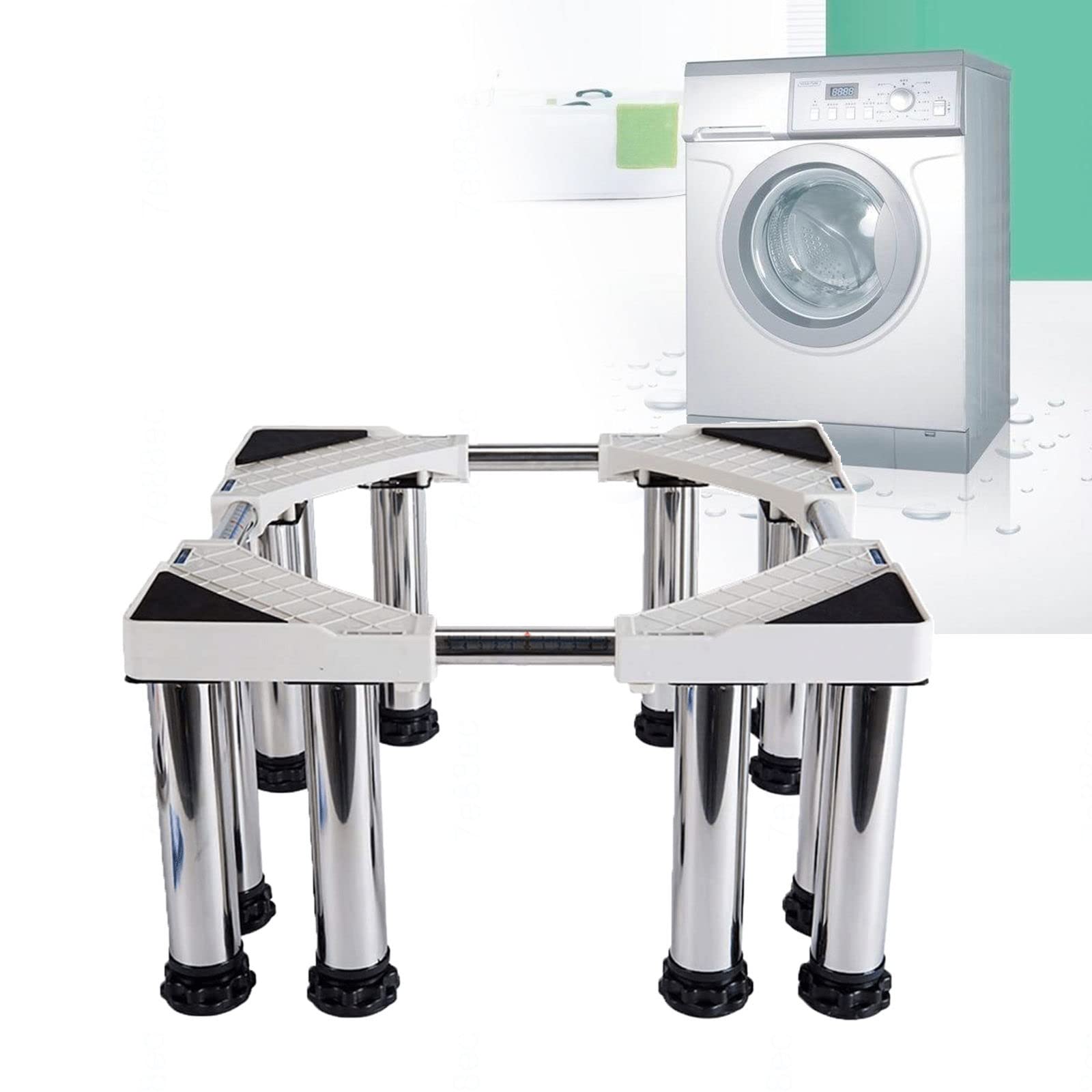 Dryer Stand Pedestal, 12 Legs High 20 Cm,Push Button Locking Adjustment Washer Dryer Stand, for Dryers,Mini Refrigerators Etc (3-5 Days Delivery)
