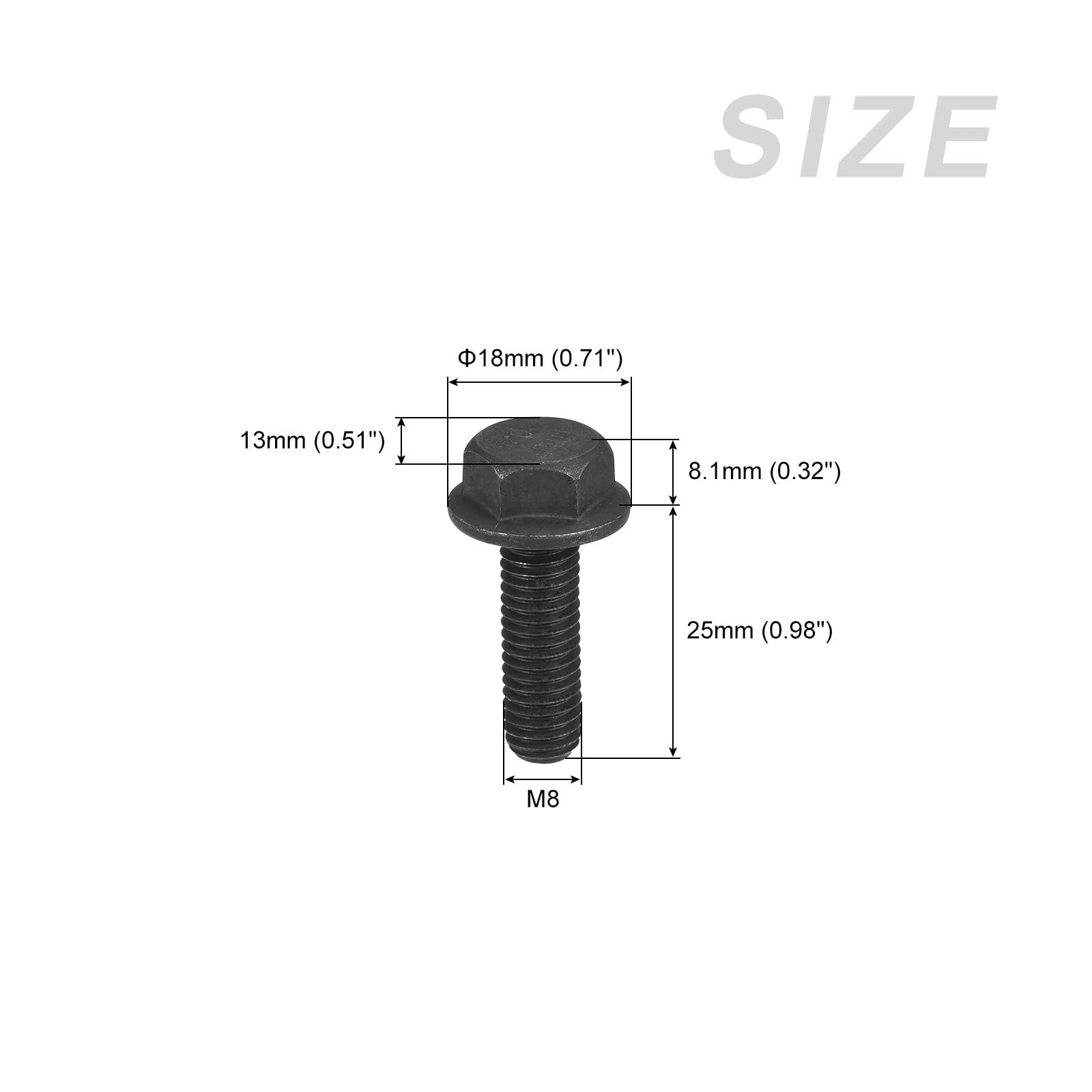 METALLIXITY Flanged Hex Head Bolts (M6x25mm) 10pcs, Hexagon Bolt Fully Thread Screw - for House Construction Hardware Fasteners
