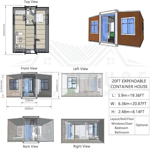 Portable 40ft Prefab Homes Expandable Container Home Folding Living Container Insulated and Weather-Resistant Container Home