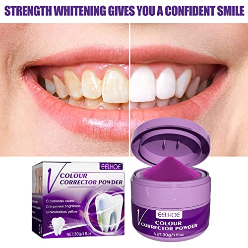 NBHC 2Pcs Teeth Colour Corrector Powder, Whiten and Clean Teeth Powder, Washing Remove Stains and Dirt, Freshen Oral Plaque, Brightening Teeth Clean Tooth Toothpaste Powder
