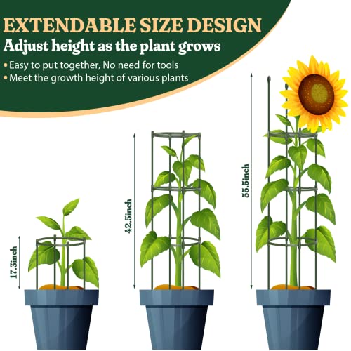 LOMNYIY Garden Trellis, Tomato Cage Tall Plant Support Climbing Vines Flowers Stands Cucumber Trellis Plant cage(Tall 55.1 inches,1PACK)