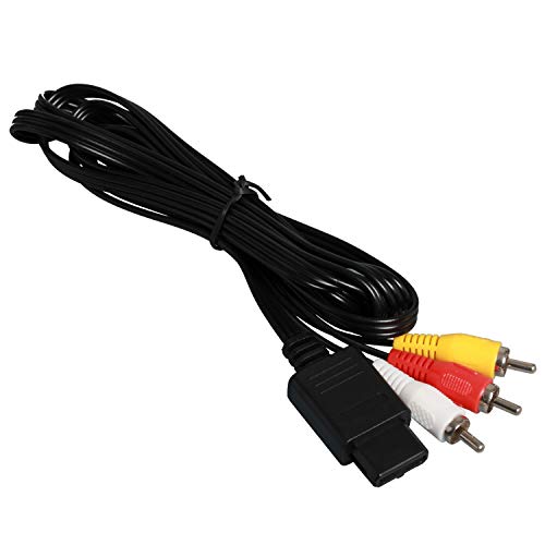 eJiasu AV Cable RCA Composite Cord Stereo Audio Video for tv Compatible with Nintendo 64 Gamecube | NGC | 64 | N64 | Super SNES (1.75m/5.8ft)