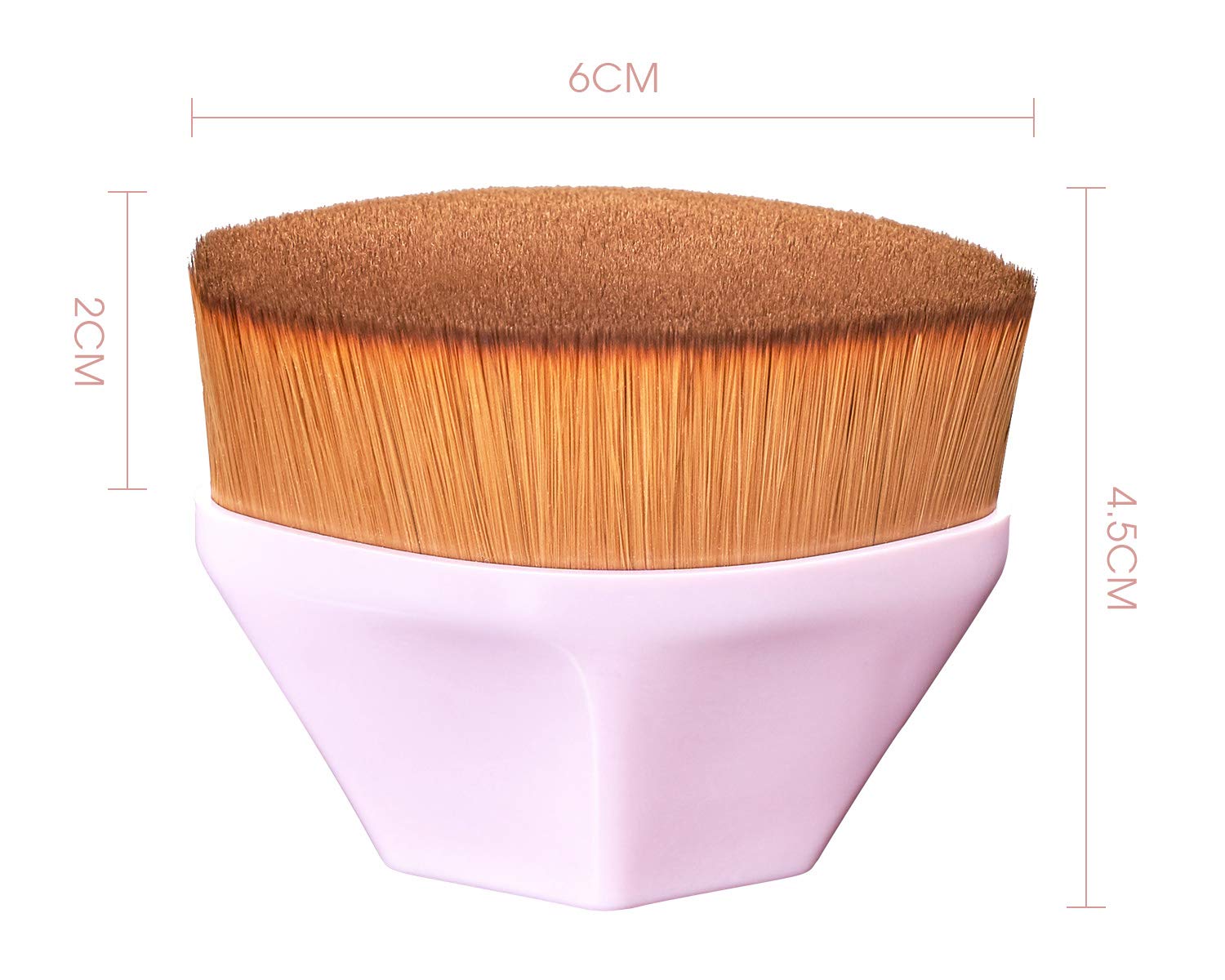 Flawless Foundation Brush for Liquid Makeup,Face Makeup Brush for Powder,Blush and Eyeshadow,Kabuki Flat Top 10 Seconds Makeup Brush with Case pink