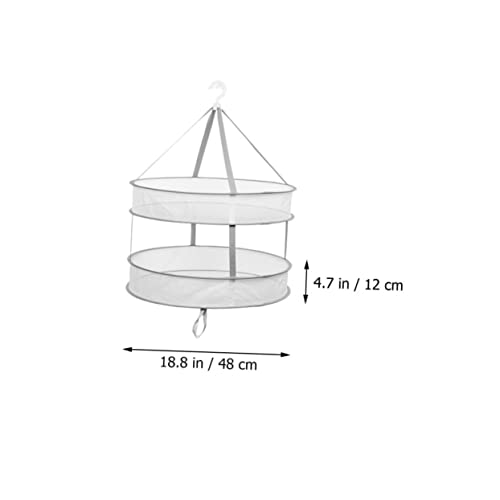 Zerodeko 3pcs Double Clothes Basket Collapsible Laundry Drying Rack Grey Towels Foldable Laundry Rack Drying Rack net Sweater mesh Clothes Hanging Dryer Clothes Drying mesh net Laundry Bag