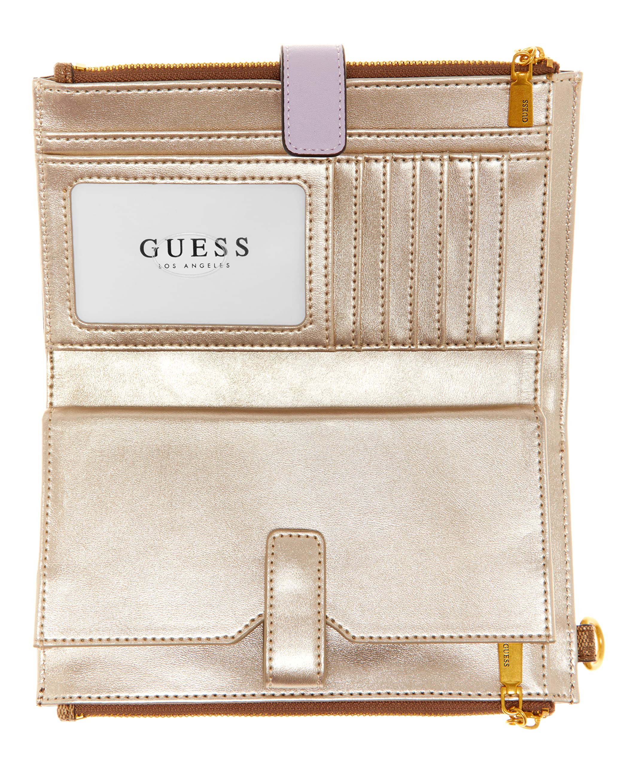 GUESS Womens Abey Double Zip Organizer wallet, Sage Python, One Size US