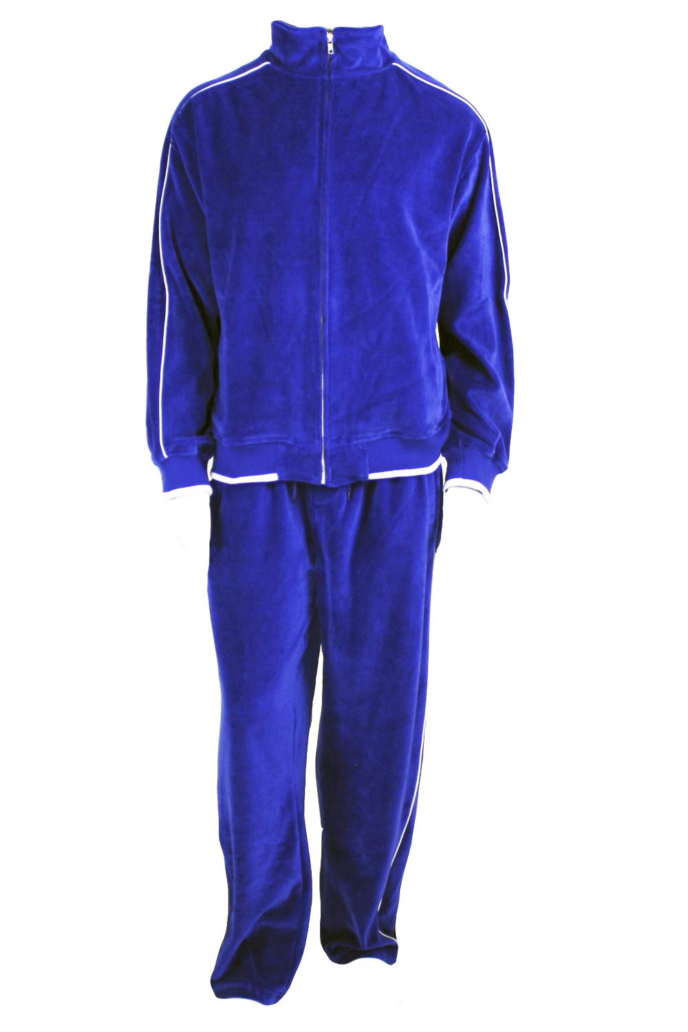 Electric Blue Mens Velour Sweatsuit, X-Large, Royal Blue