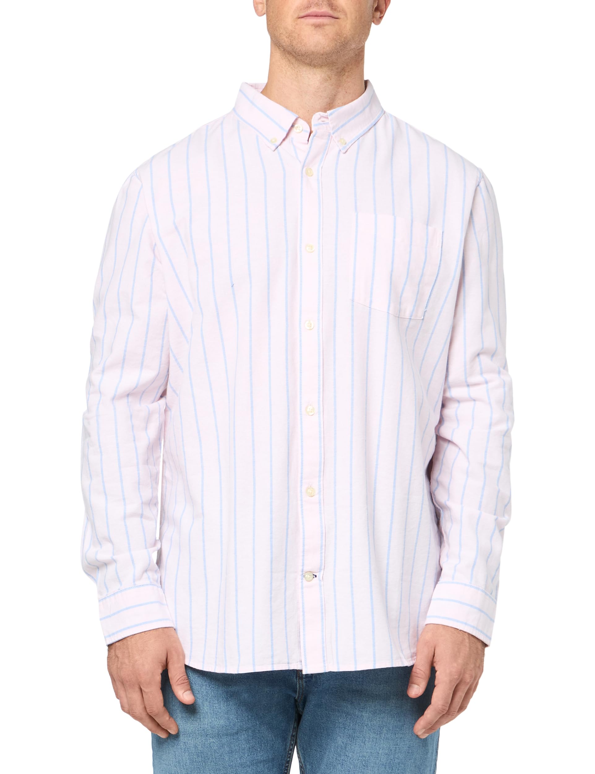 GAP Mens Long Sleeve Oxford Button Down Shirt, Trigger Brown, Large US