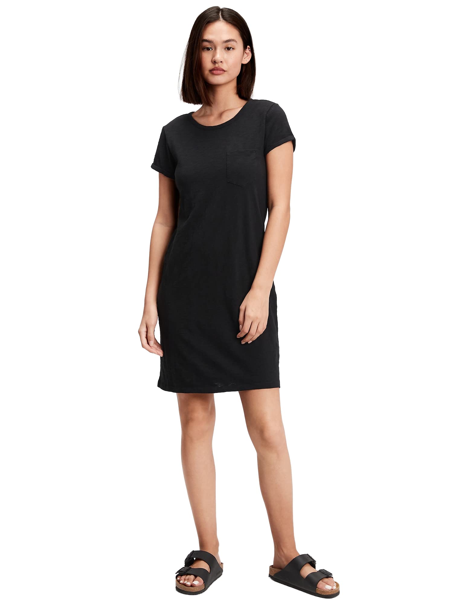 GAP Womens Pocket T-Shirt Dress True Black