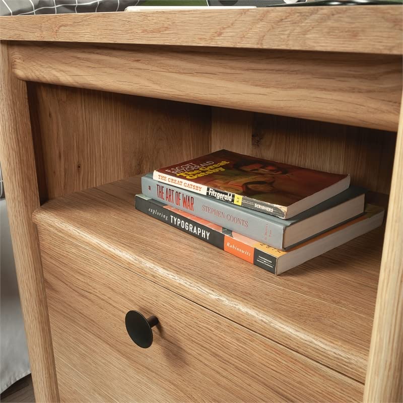 Sauder Dover Edge Engineered Wood Night Stand in Timber Oak Finish