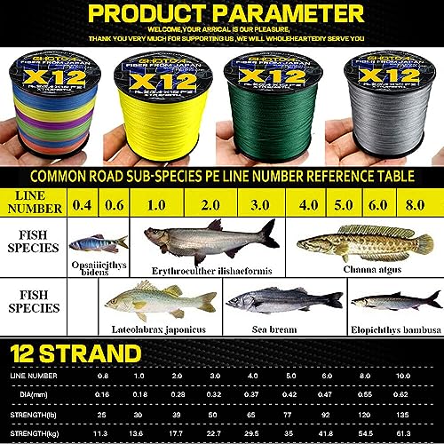 Multifilament 12 Braided Fishing Line PE Braided Line 25-120lb 0.16-0.55mm Spinning Casting Carp Bass Fishing Tackle Line