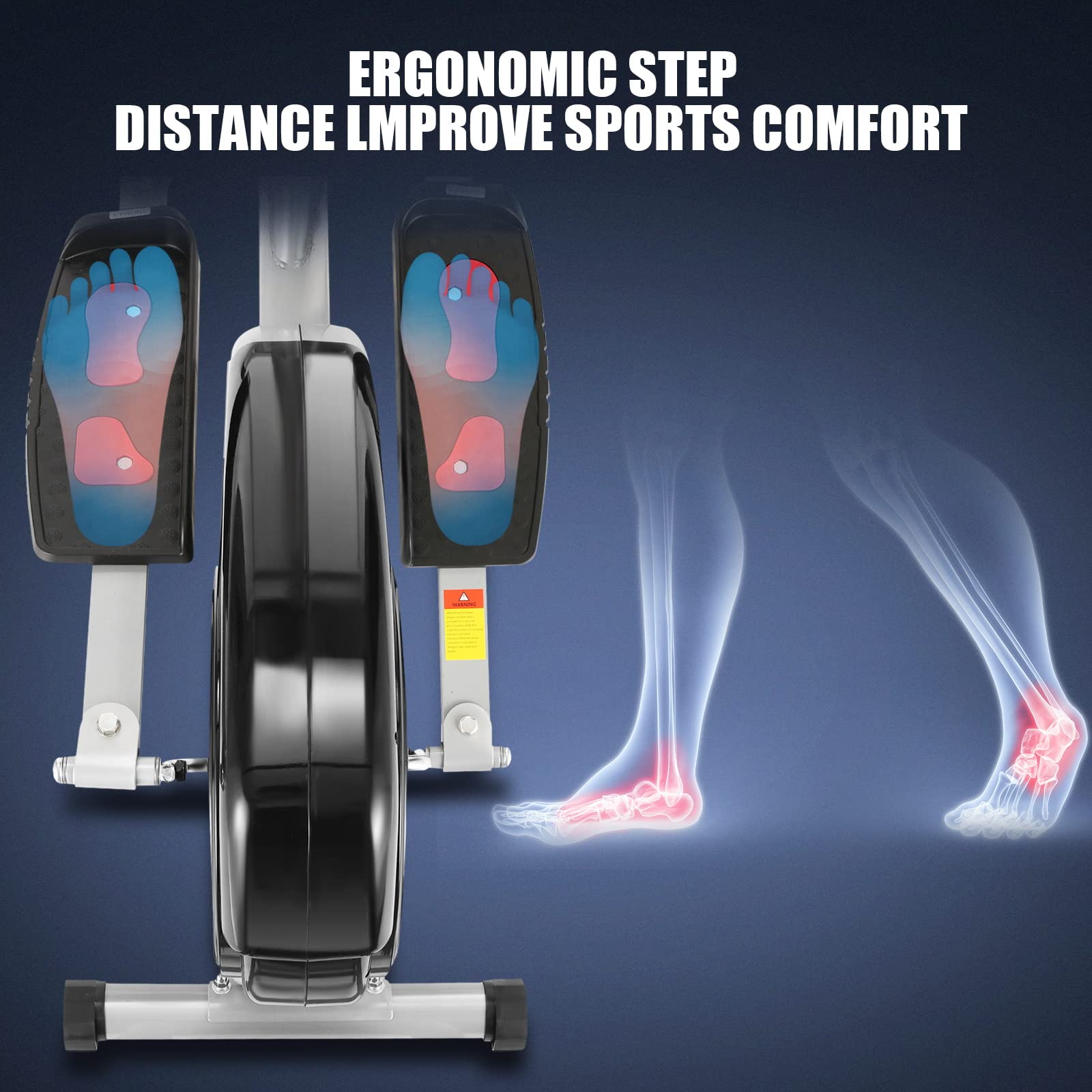 Elliptical Exercise Machine, Elliptical Machine for Home Use Elliptical Trainer with LCD Monitor and Adjustable Magnetic Resistance 350lbs Capacity