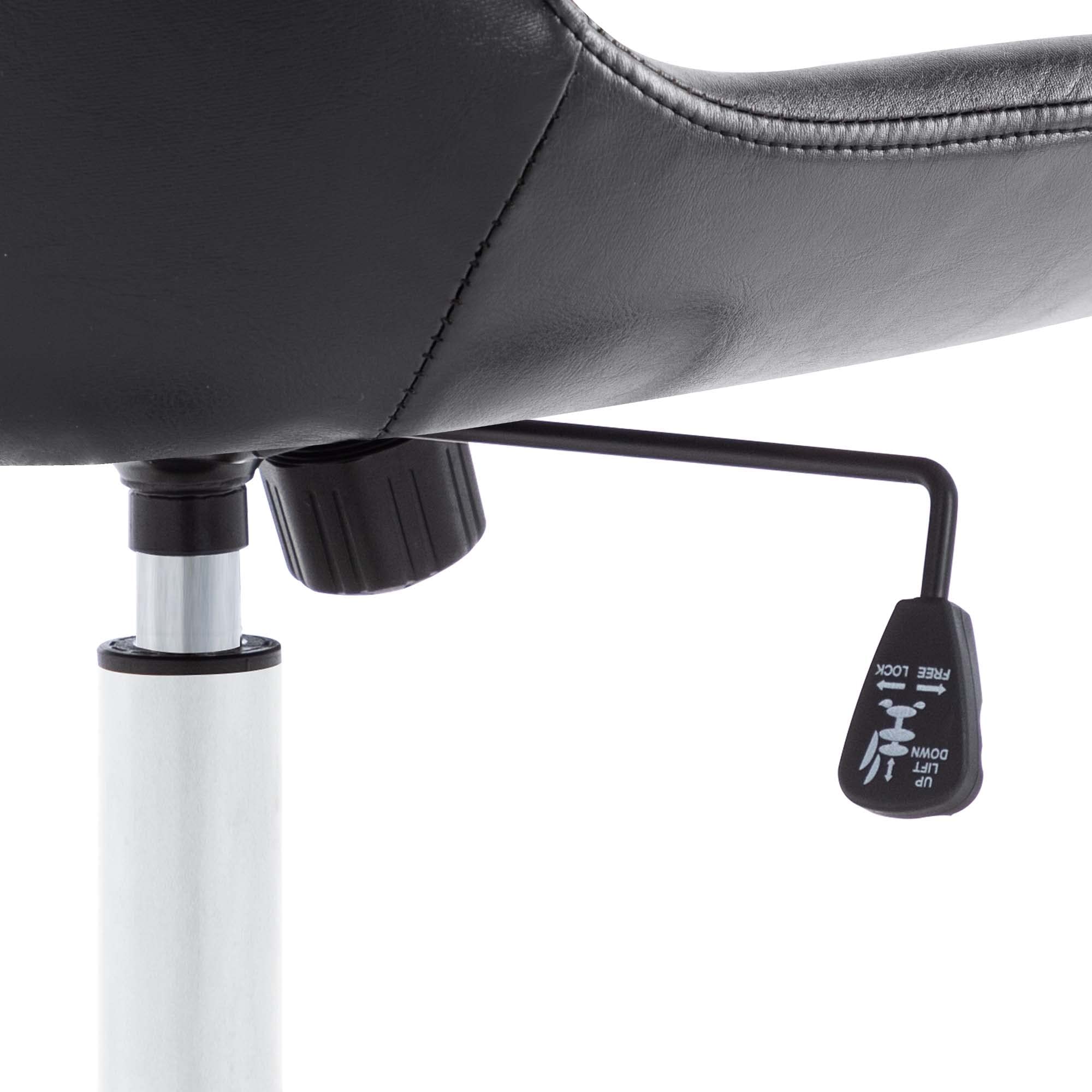 DUHOME Modern PU Leather Office Chair Desk Chair Swivel Height Adjustable Computer Chair with Wheels, White