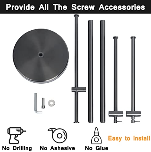 Sayayo Freestanding Towel Rack for Bathroom, 39 Inch Towel Holder for Bathroom Towel Stand Floor with 3 Adjustable Towel Bar, GunmetalÂ