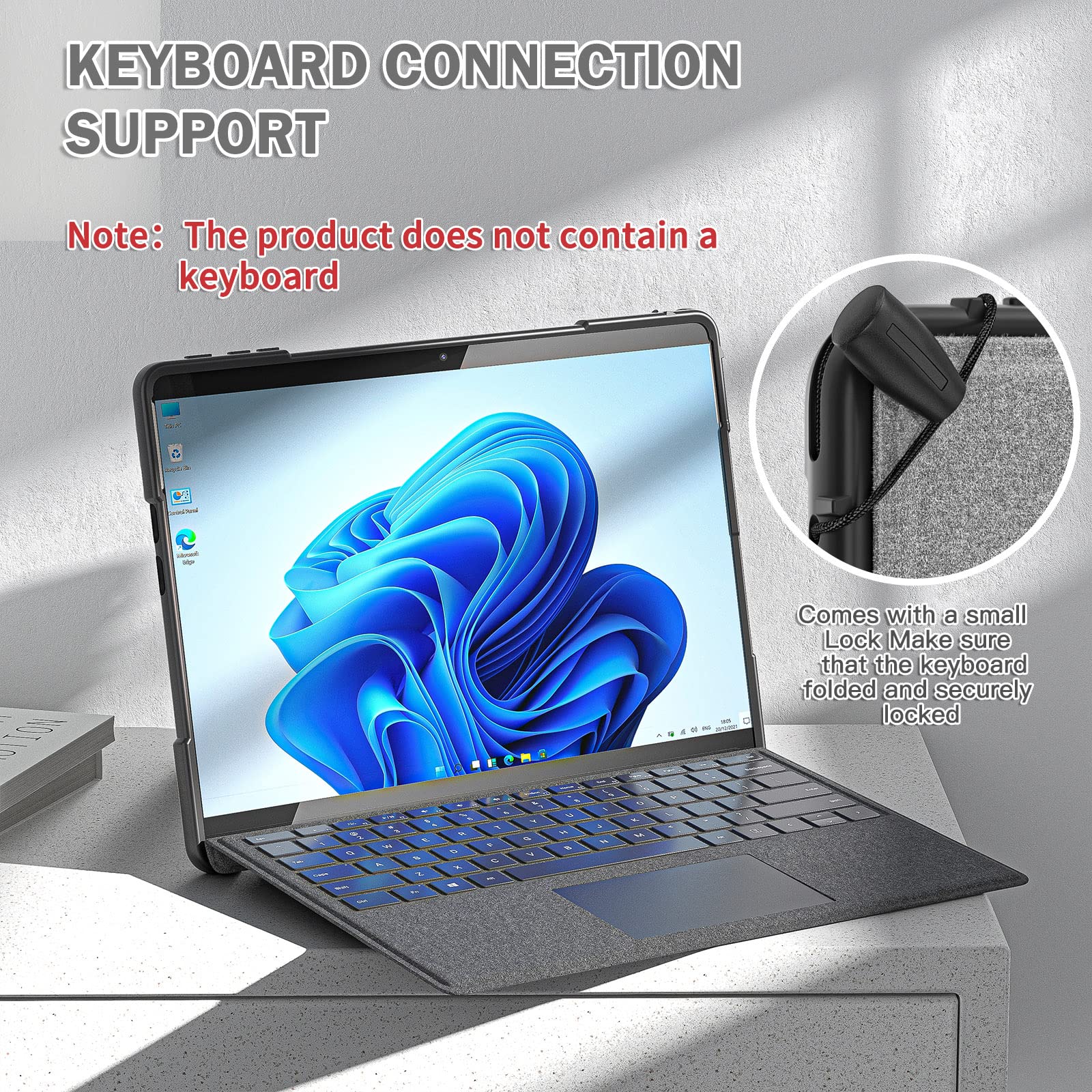 Microsoft Surface Pro 9 Rugged Case 13.0'' 2022 Released, Heavy Duty Shockproof Cover with Rotatable Handle Grip Kickstand, Compatible with Keyboard Adsorption Interface Type Cover