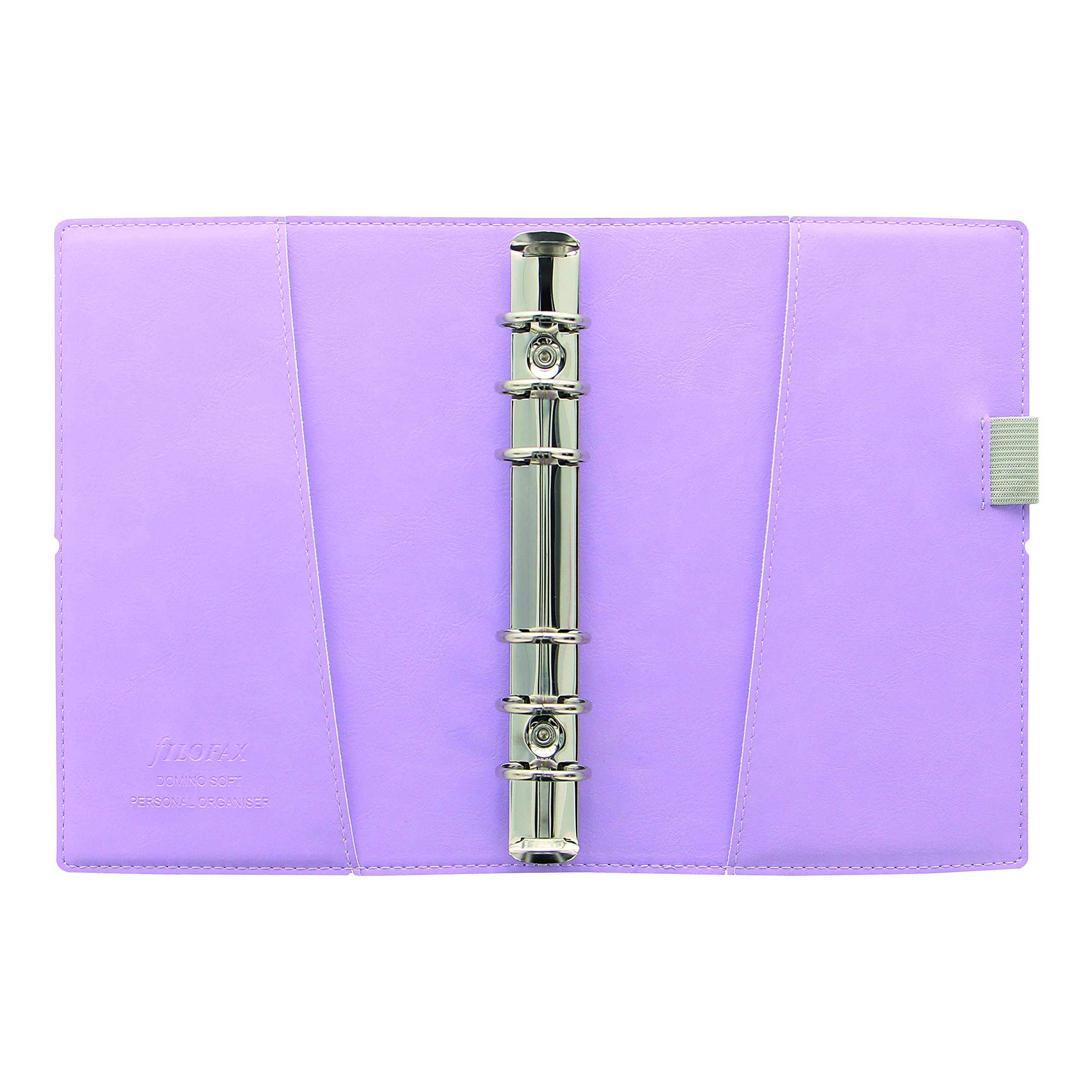 Filofax Domino Soft Organizer, Personal Size, Orchid - Leather-Look, Soft Tactile Cover, Six Rings, Week-to-View Calendar Diary, Multilingual, 2022 (C022607-22)