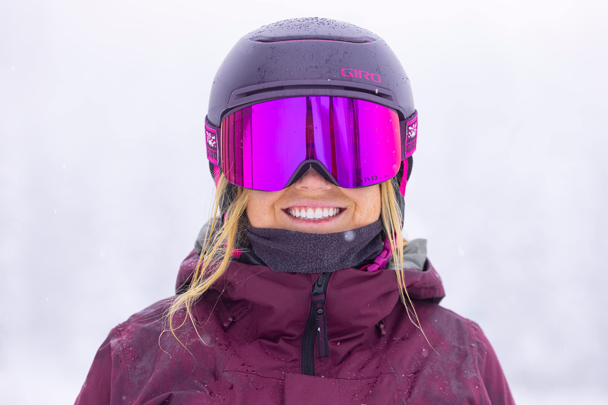 Giro Ella Ski Goggles - Snowboard Goggles for Women - Black Chroma Dot Strap with Vivid Pink/Vivid Infrared Lenses
