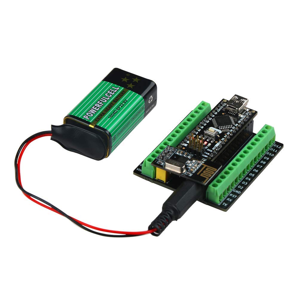 Emakefun Terminal Expansion Adapter Board Compatible with Arduino Nano V3.0 AVR ATMEGA328P with NRF2401+ Expansion Interface, DC Power Supply Interface (5PCS)