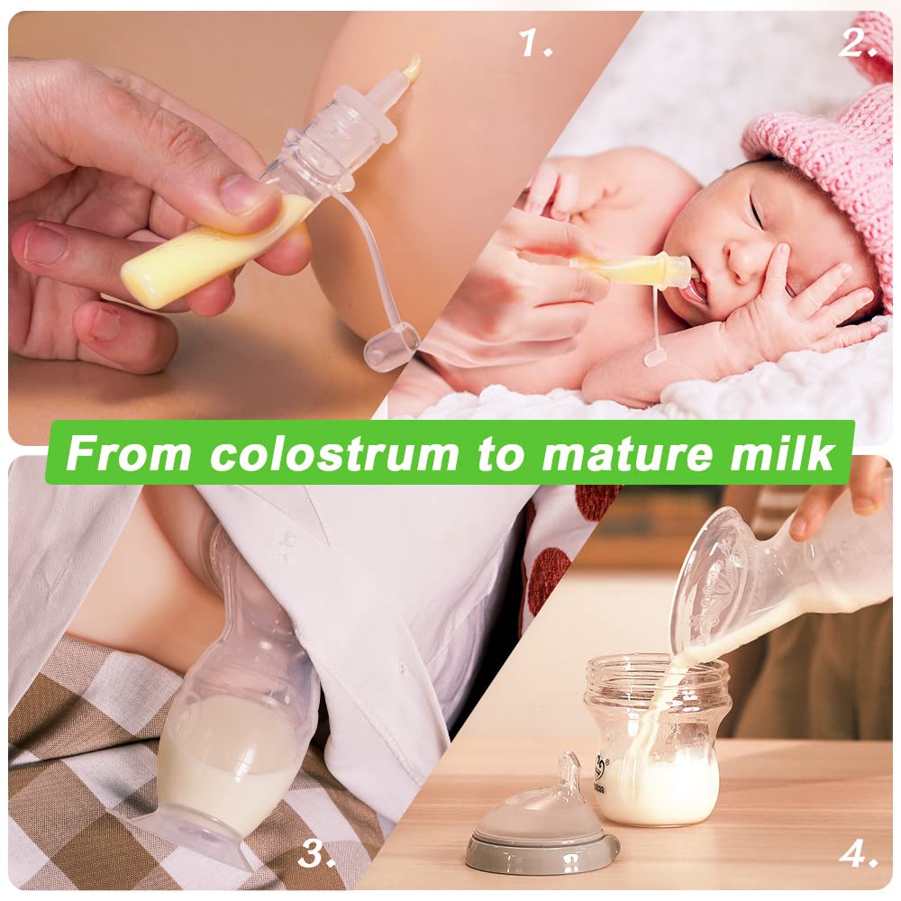 haakaa Manual Breast Pump & Ladybug Breast Milk Collector & Colostrum Collector Set (100ml/4oz with Base)