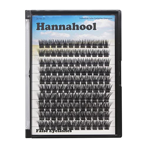 Hannahool 120pcs D Curl Individual Wide Stem Cluster DIY Eye Lashes Extensions Mixed 10-12-14-16mm/14-16-18mm/12-14-16mm Makeup Dramatic Volume Lashes (mixed 14-16-18mm)