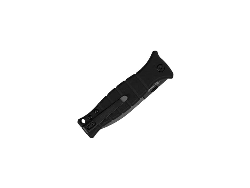 Kershaw XCOM Military-Style Pocketknife; 3.6-inch Black-Oxide Coated Blade and 8Cr13MoV Steel, Spearpoint Blade, Sharpened One Side, and Glass Filled Nylon Handle, Manual Open, Reversible Pocketclip