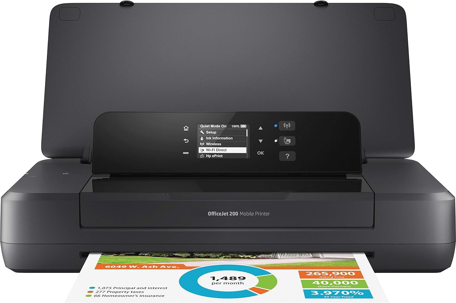 Mavark New OfficeJet 200 Portable Wireless Mobile Printer with Built in Battery (CZ993A) Black 2 Years Warranty