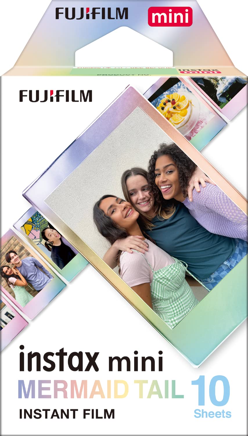 Fujifilm Instax Mini Macaron Film - 10 Exposures & Instax Mini Mermaid Tail Film - 10 Exposures & Instax Mini Rainbow Film - 10 Exposures