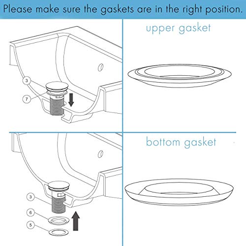 KES Bathroom Sink Drain without Overflow Pop Up Drain Assembly Vessel Sink Stopper Matt Black, S2007D-BK