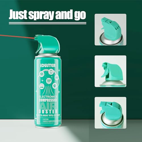 iDuster Disposable Compressed Air Duster, Computer Keyboard Cleaner,3 Packs