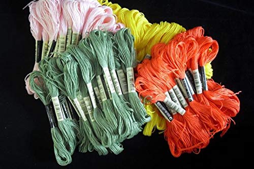 Embroidery Floss Thread Rainbow Color Cross Stitch Threads Friendship Bracelet String DIY Handmade Craft Premium Multi-Colored Floss (100)