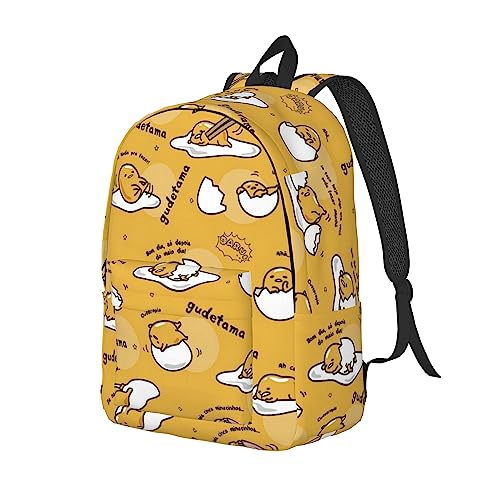 Ficonuu Cartoon Backpack Cute Lightweight Backpacks for Women Men Yellow Polyester Bag Unisex Laptop Canvas Backpack Large Capacity Leisure Backpack