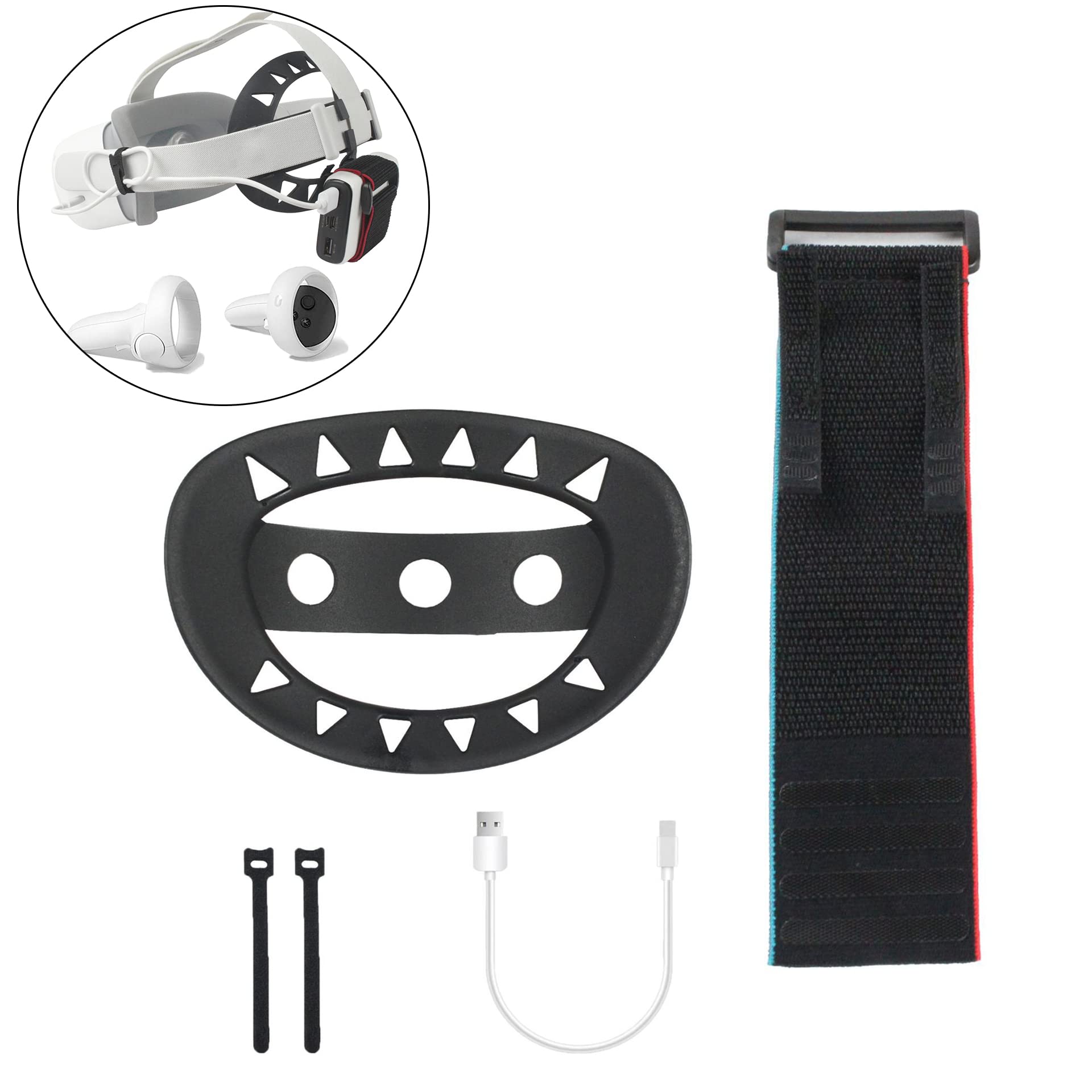 Head Strap Compatible with Oculus Quest 2, Super Soft Foam and Skin-Friendly PU Surface, Lightweight and Adjustable Accessories, Enhanced Support and Comfort in VR Headset