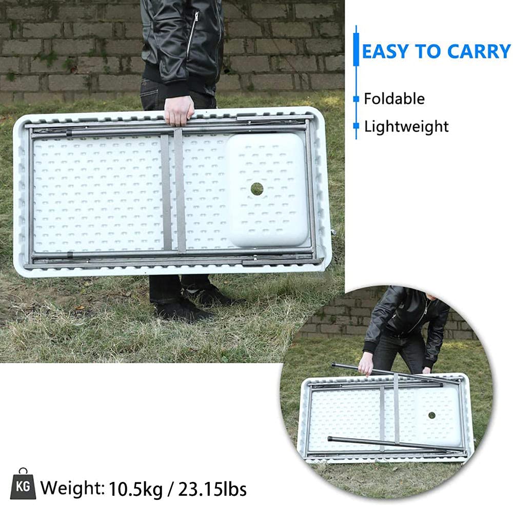 Fish Cleaning Table with Sink and Sprayer Camping Sink Table Portable Folding Camping Table Fish Fillet Hunting Cleaning Cutting Table Outdoor Gardening' Removable Picnic Table-White (with Sprayer)